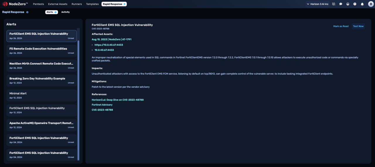 Rapid Response Cybersecurity with NodeZero | Horizon3.ai