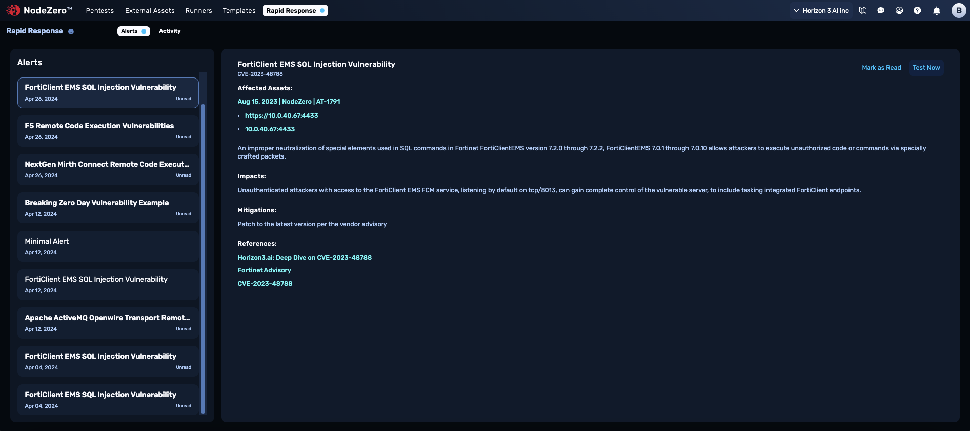 Rapid Response Cybersecurity with NodeZero | Horizon3.ai